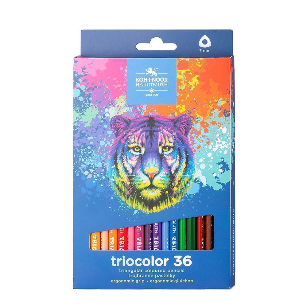 Набор цветных карандашей Koh-I-Noor TRIOCOLOR TIGER 36 цветов ...