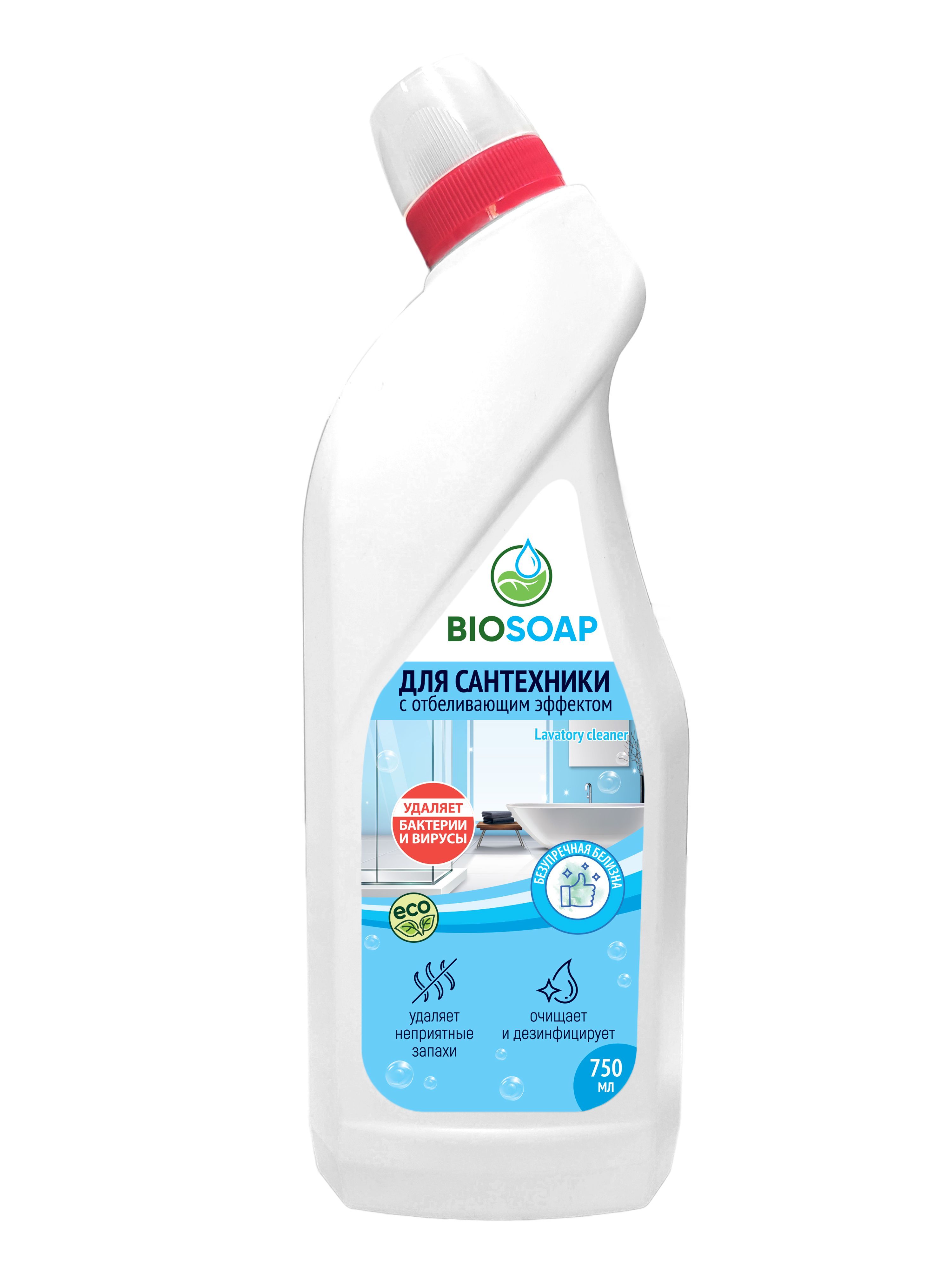 Средство для сантехники универсальное BIOSOAP Lavatory cleaner гель 750 ...