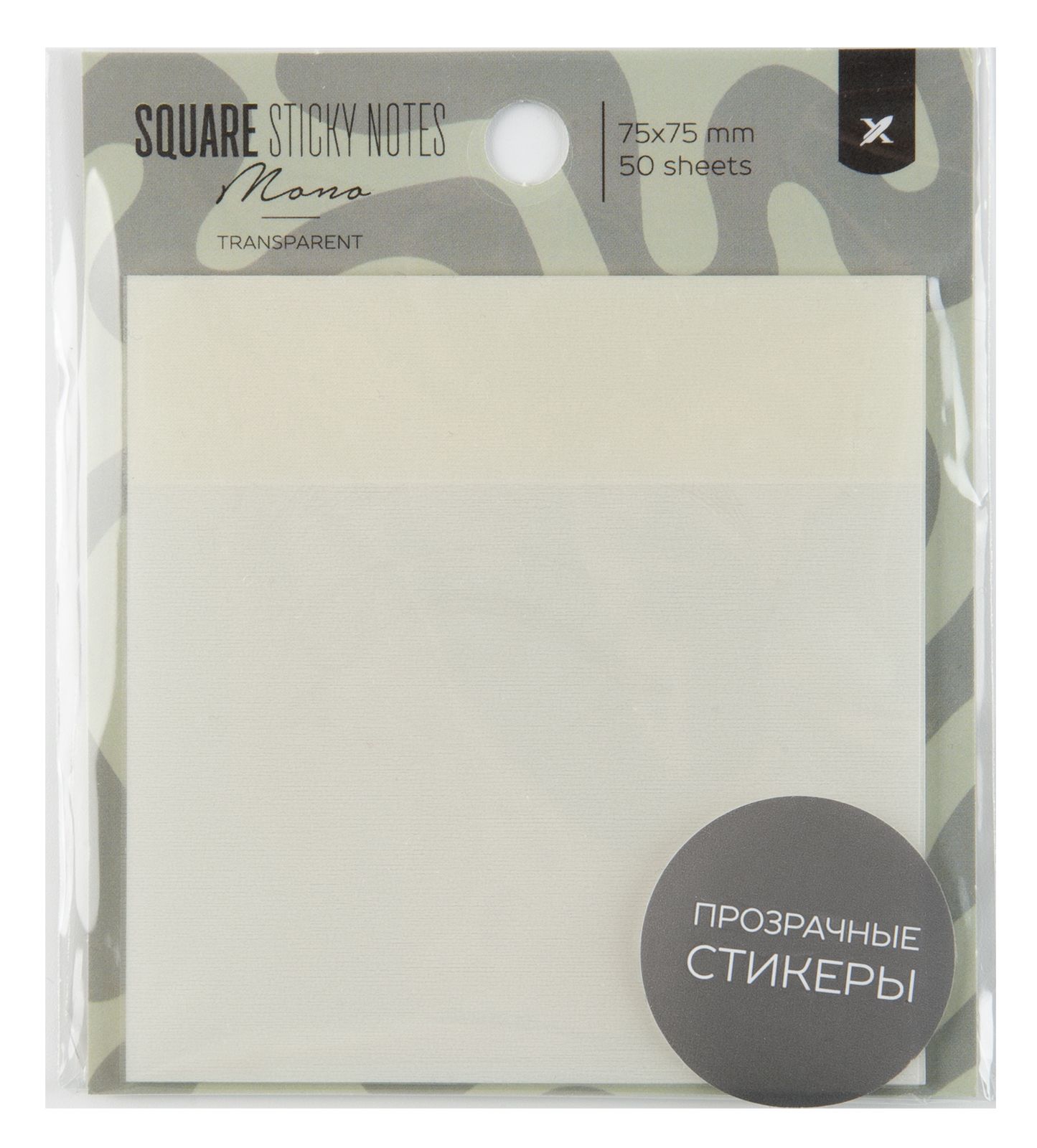 Блок самоклеящийся прозрачный LOREX TRANSPARENT MONO 75х75 мм 50 листов ...