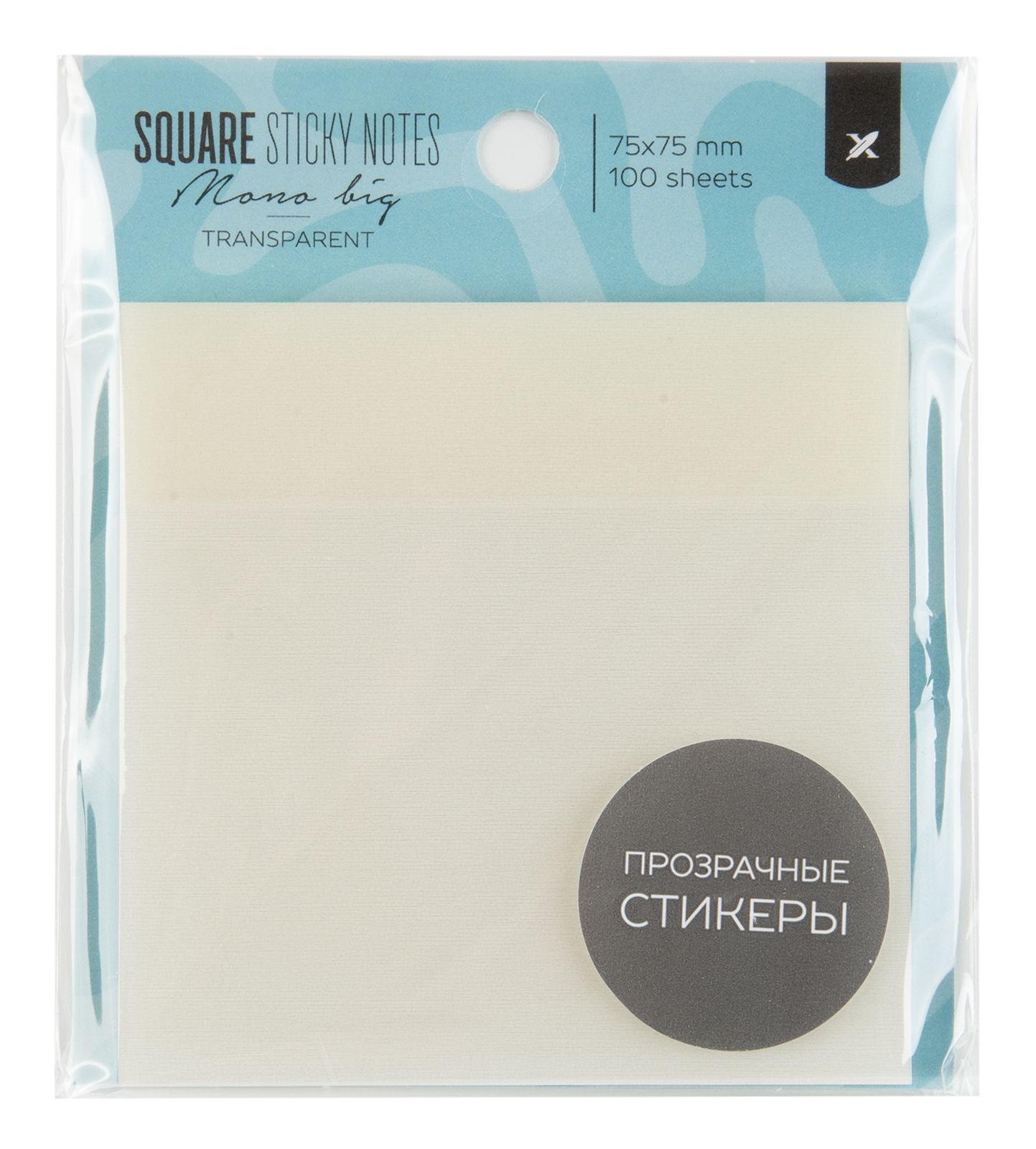 Блок самоклеящийся прозрачный LOREX TRANSPARENT MONO BIG 75х75 мм 100 ...