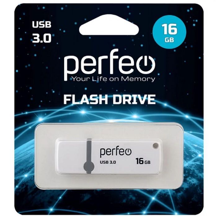 Флэш-память PERFEO C08 16 Гб USB 3.0 белый: купить по низкой цене оптом или в розницу с доставкой