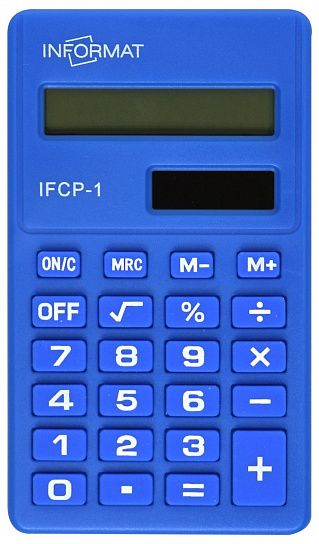 Калькулятор INFORMAT IFCP-1 8 разрядный, карманный, синий: купить по ...